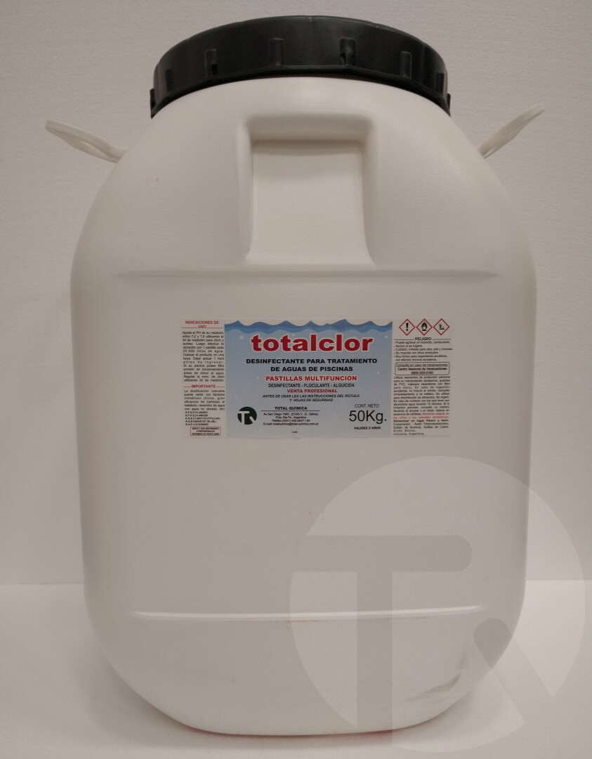 CLORO EN PASTILLAS MULTIFUNCION (200 GRS) X 50 KGS | Total Química